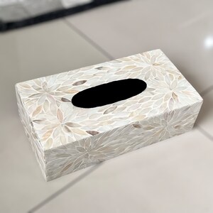 Mother Pearl Inlay Tissue Box Vintage Style, Rectangle Tissue Box ...