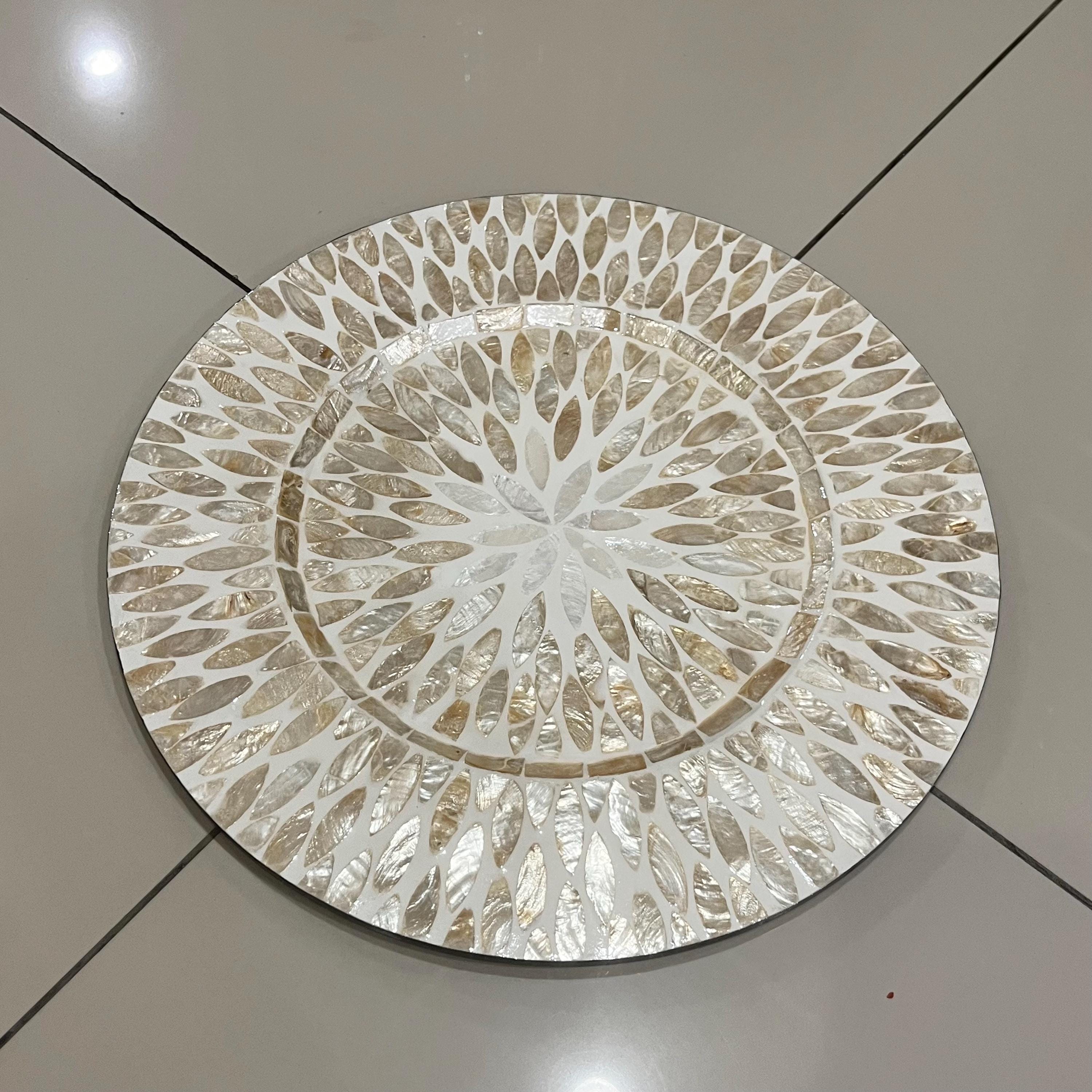 Handmade Capiz Shell Charger Plates: Iridescent Mother-of-pearl, Set of ...