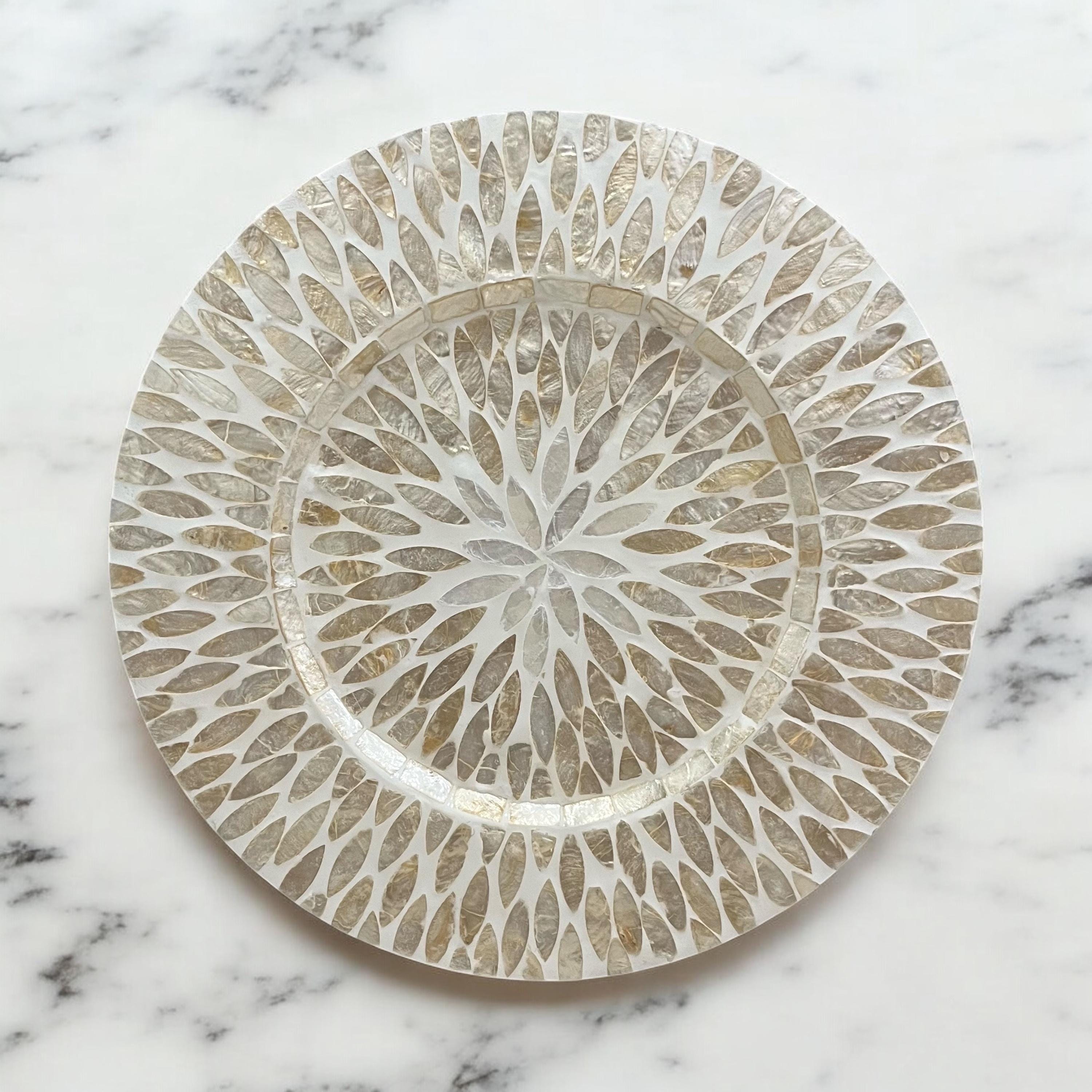 Handmade Capiz Shell Charger Plates: Iridescent Mother-of-pearl, Set of ...