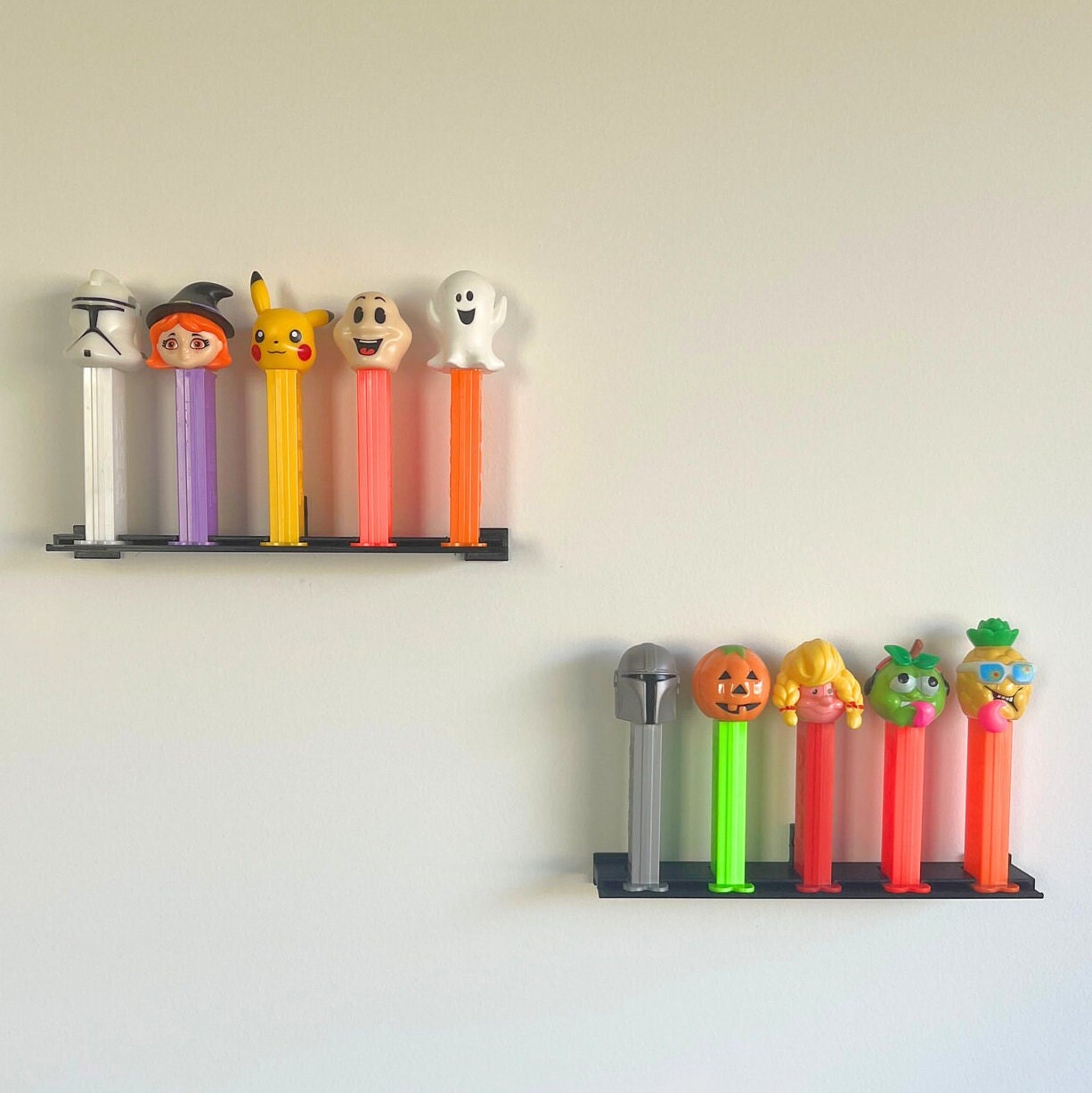 Pez Dispenser Floating Wall Display Stand, Holds 5 Collectible Footed ...