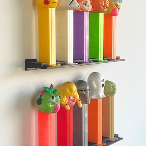 Pez Dispenser Floating Wall Display Stand, Holds 5 Collectible Footed ...