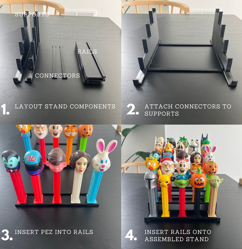Pez Dispenser Stadium Display Stand, Display Case Holds 25 Footed Pez ...
