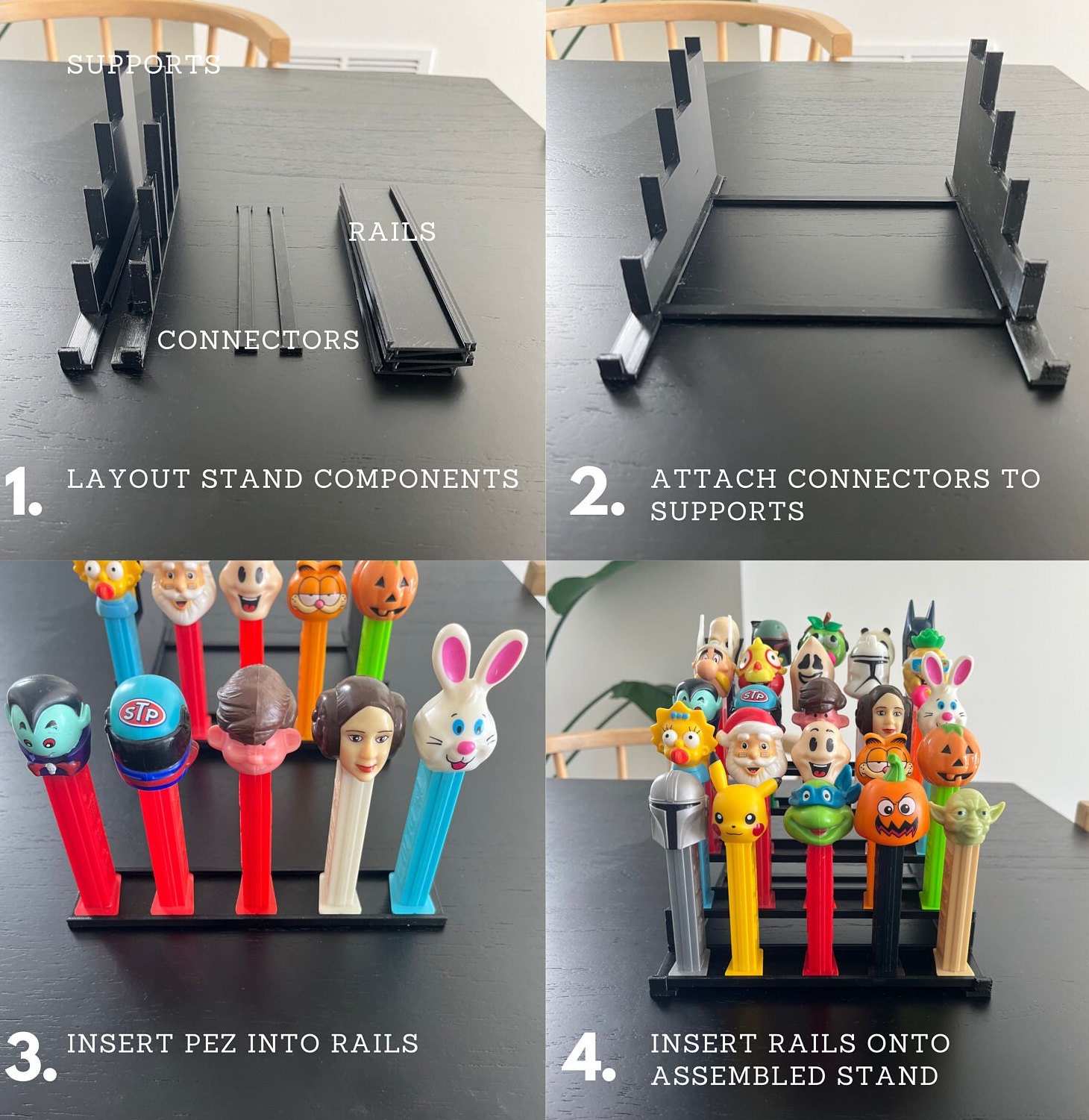 Pez Dispenser Stadium Display Stand, Display Case Holds 25 Footed Pez ...