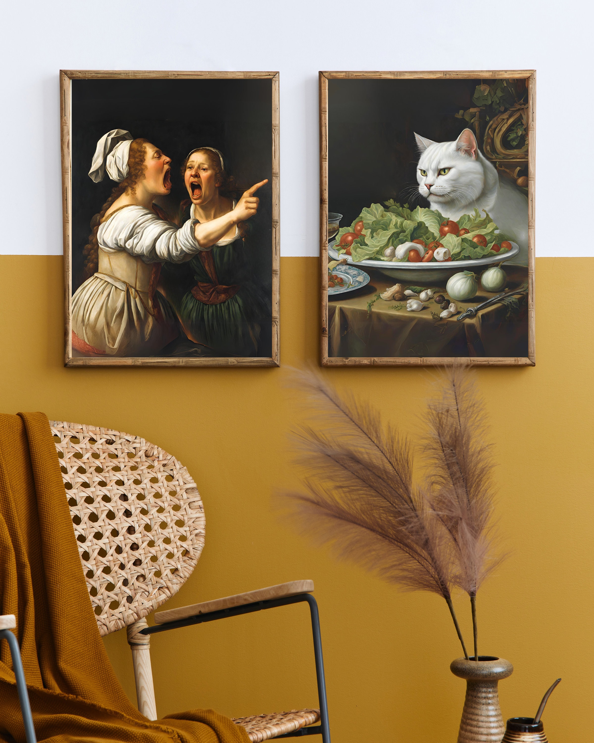 Woman Yelling at Cat Meme Renaissance Style Meme 2 Posters Included ...