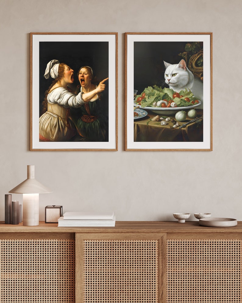 Woman Yelling at Cat Meme Renaissance Style Meme Art Digital Download ...