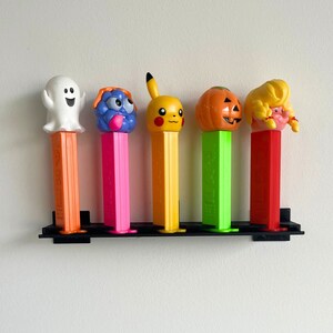 Pez Dispenser Floating Wall Display Stand (angled), Holds 5 Collectible ...