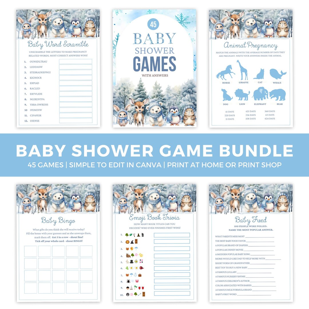 Snow in Love Baby Shower Games- Winter Wonderland Theme - Snowflake ...