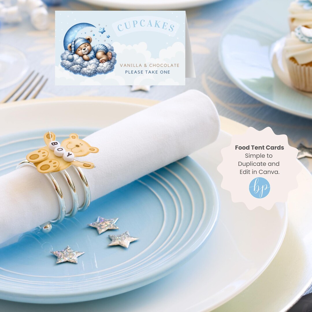 On Cloud 9 Folded Food Tent Cards, Foldable Placecards, Buffet Labels ...