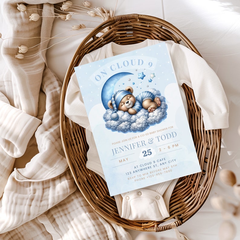 On Cloud 9 Baby Shower Bundle, INSTANT DOWNLOAD, We're on Cloud Nine ...