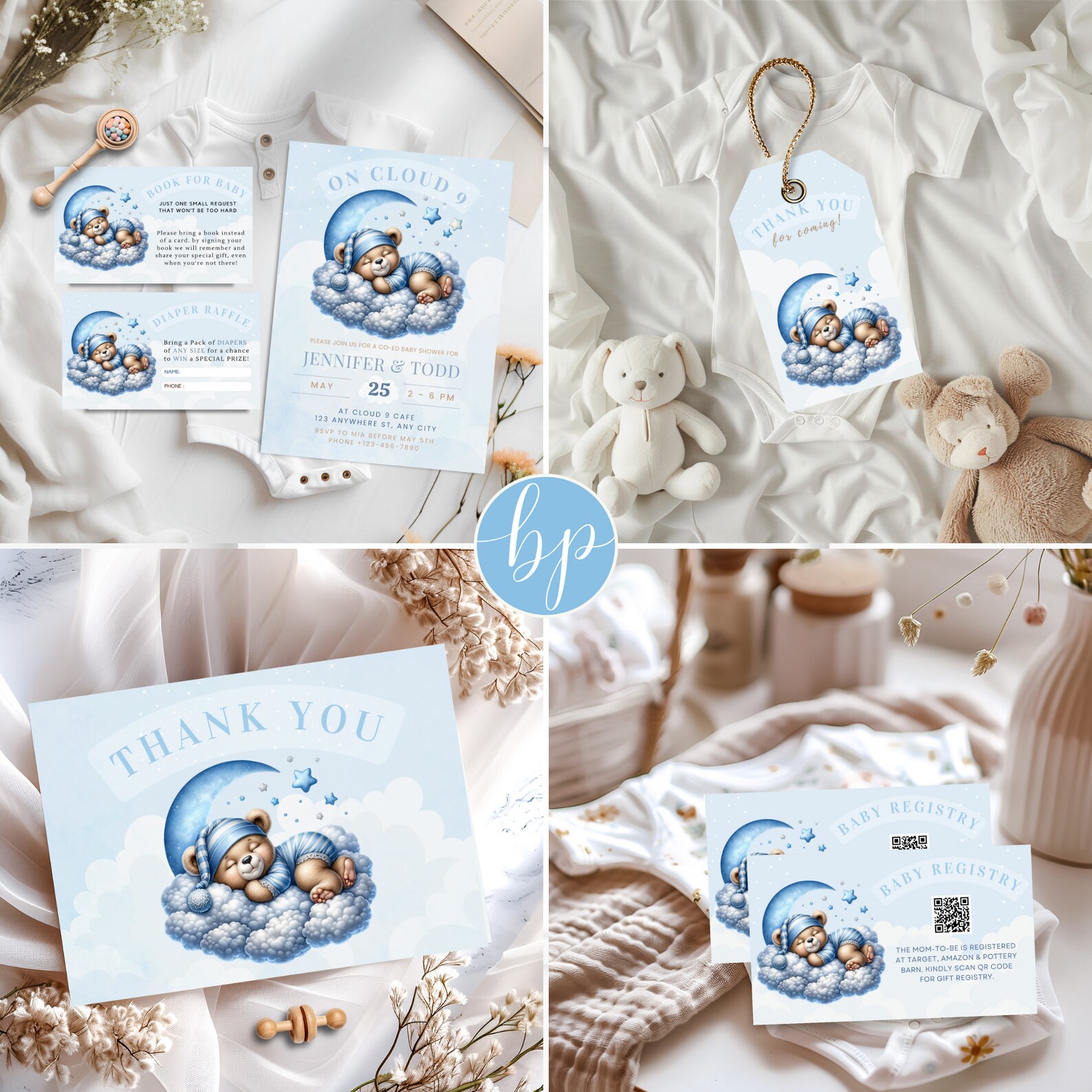 On Cloud 9 Baby Shower Bundle, INSTANT DOWNLOAD, We're on Cloud Nine ...