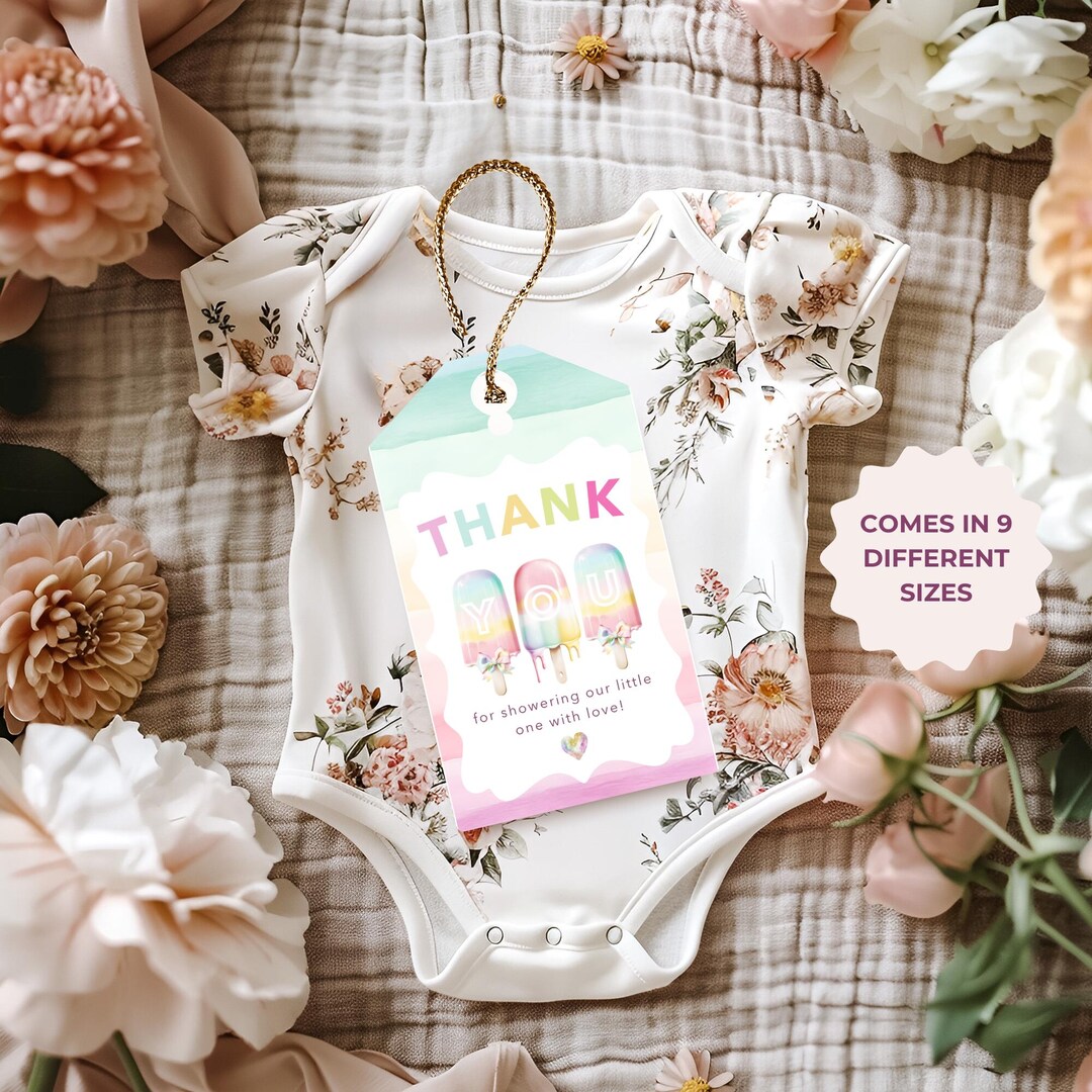 Popsicle Baby Shower Favor Tags, INSTANT DOWNLOAD, Gift Tags, Thank You ...