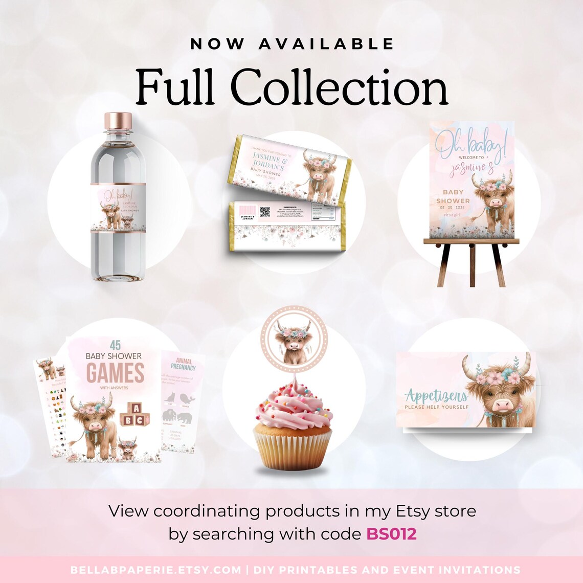 Pink Boho Highland Cow Books for Baby Cards, Baby Books, Gifts for Baby ...