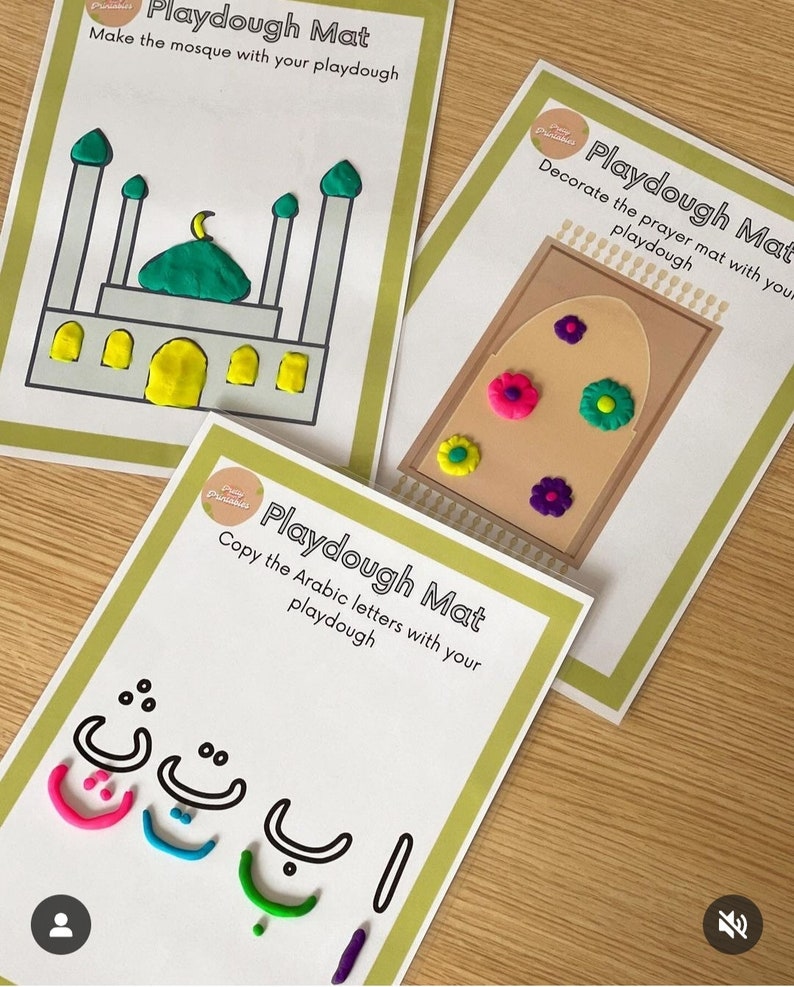 Islamic Playdough Mats Ramadan Eid Worksheets Etsy