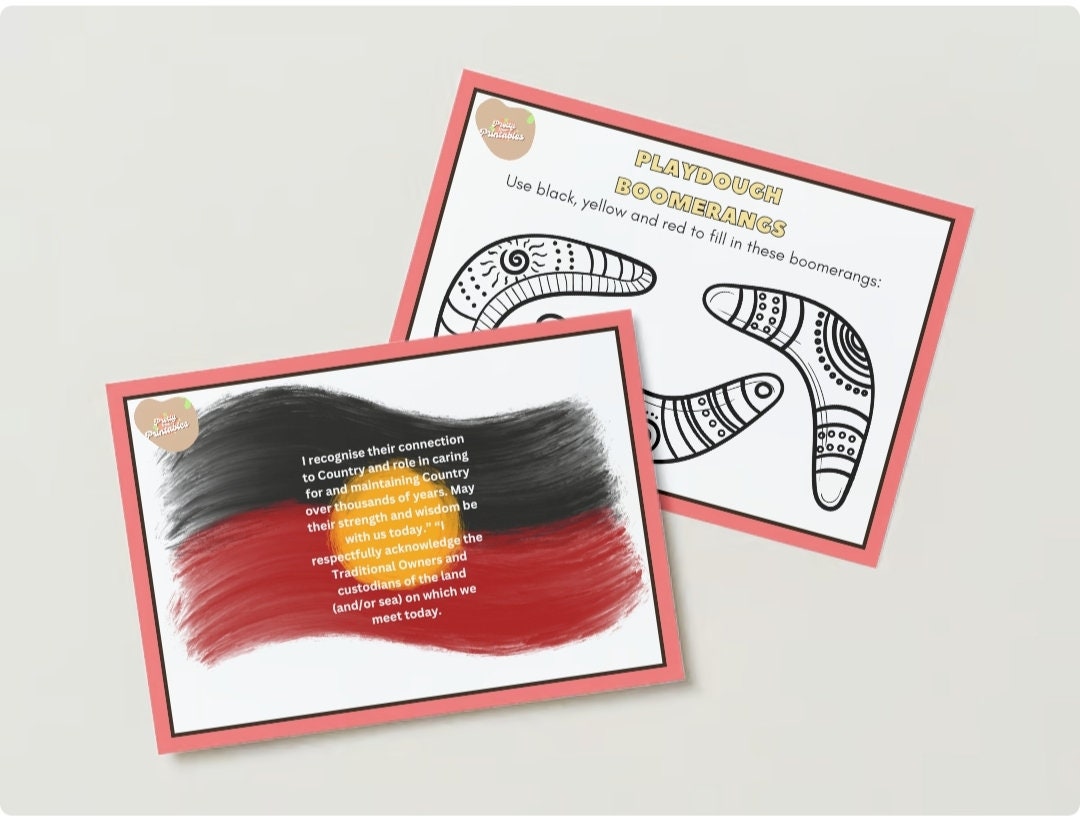 Indigenous Australian Themed Playdough Mat Worksheet Pack - Etsy