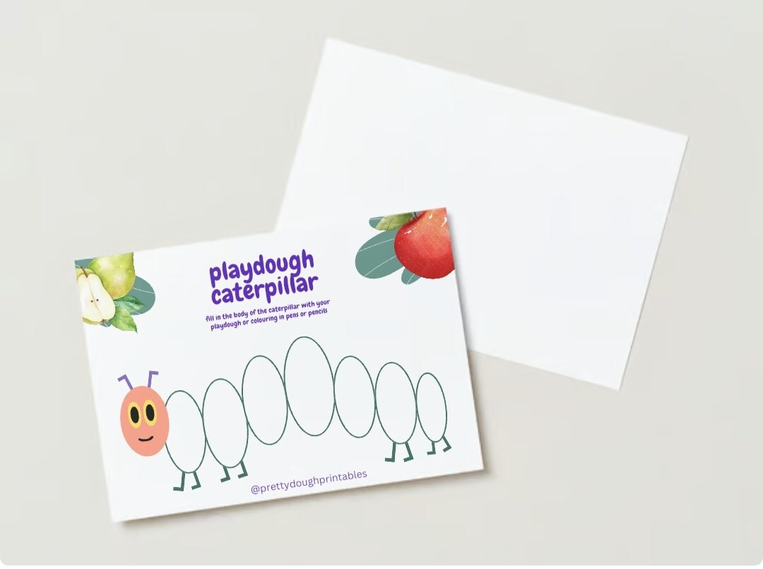 Caterpillar Playdough Playdo Mat - Etsy