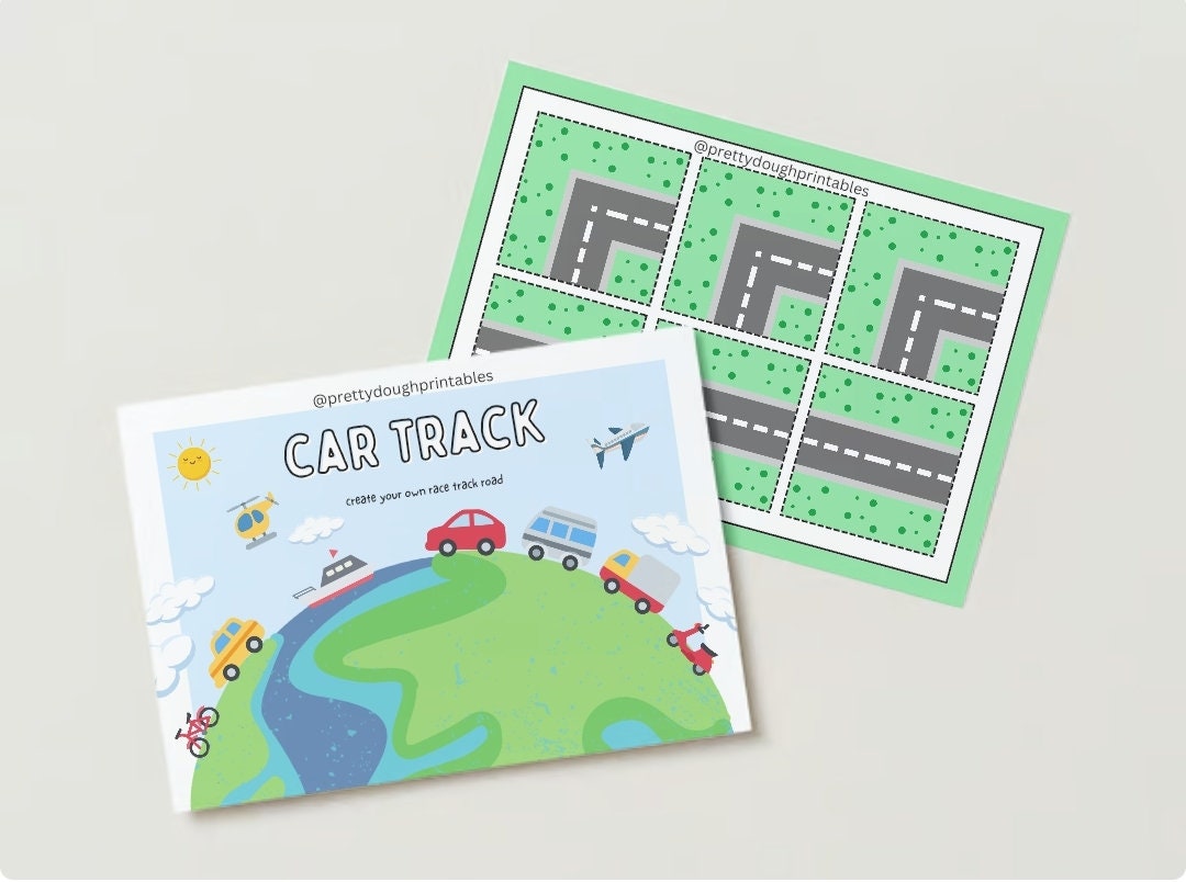 Diy Paper Car Race Track Printable Worksheets - Etsy