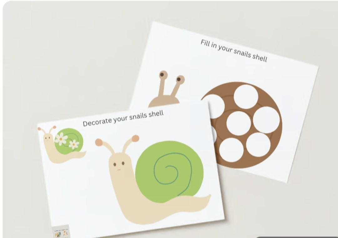 Snail Themed Playdough Mats - Etsy