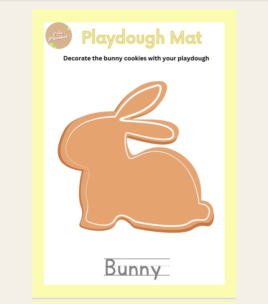 Spring Bunny Biscuit Decorating Playdough Mats - Etsy