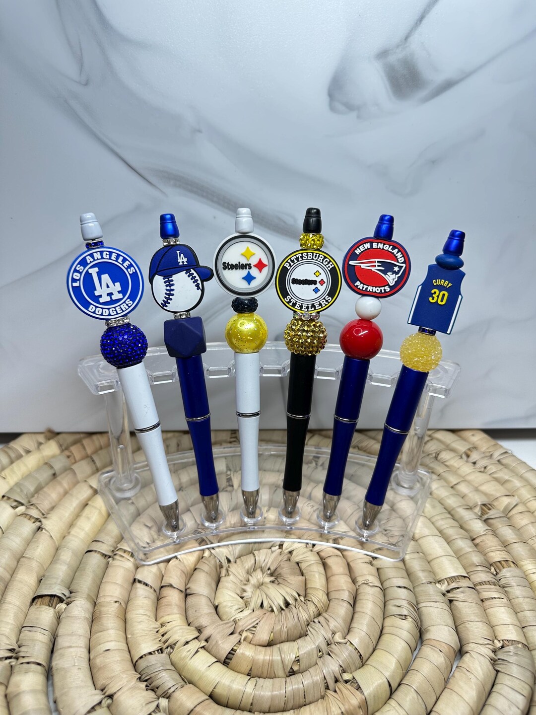 Beaded Focal Pens, Sports Custom Pens, MLB, NFL, NBA, Focal Beadable ...