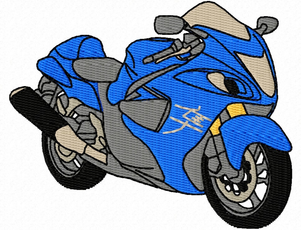 Suzuki GSX1300R Hayabusa Motorbike Embroidery Design - Instant Download ...