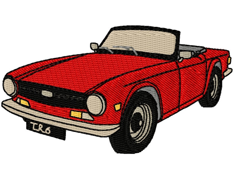 Triumph TR6 Car Embroidery Design Instant Download Classic Car British ...
