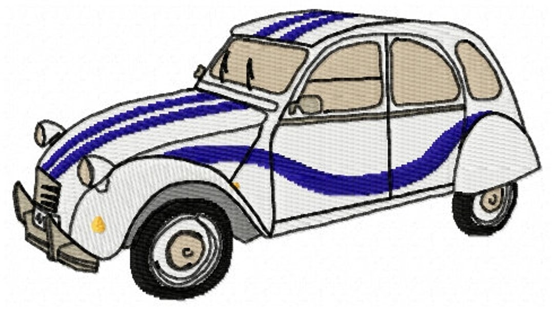 Citroen 2CV Beachcomber Car Embroidery Design - Instant Download ...