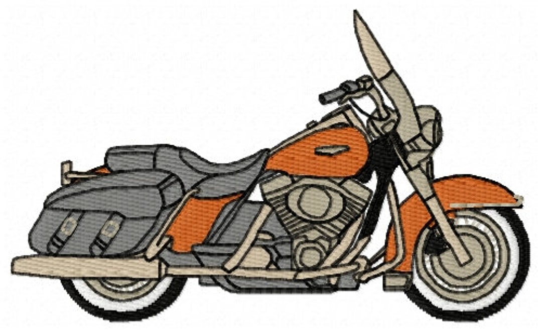 Harley Davidson FLHR Road King Motorbike Embroidery Design - Instant ...