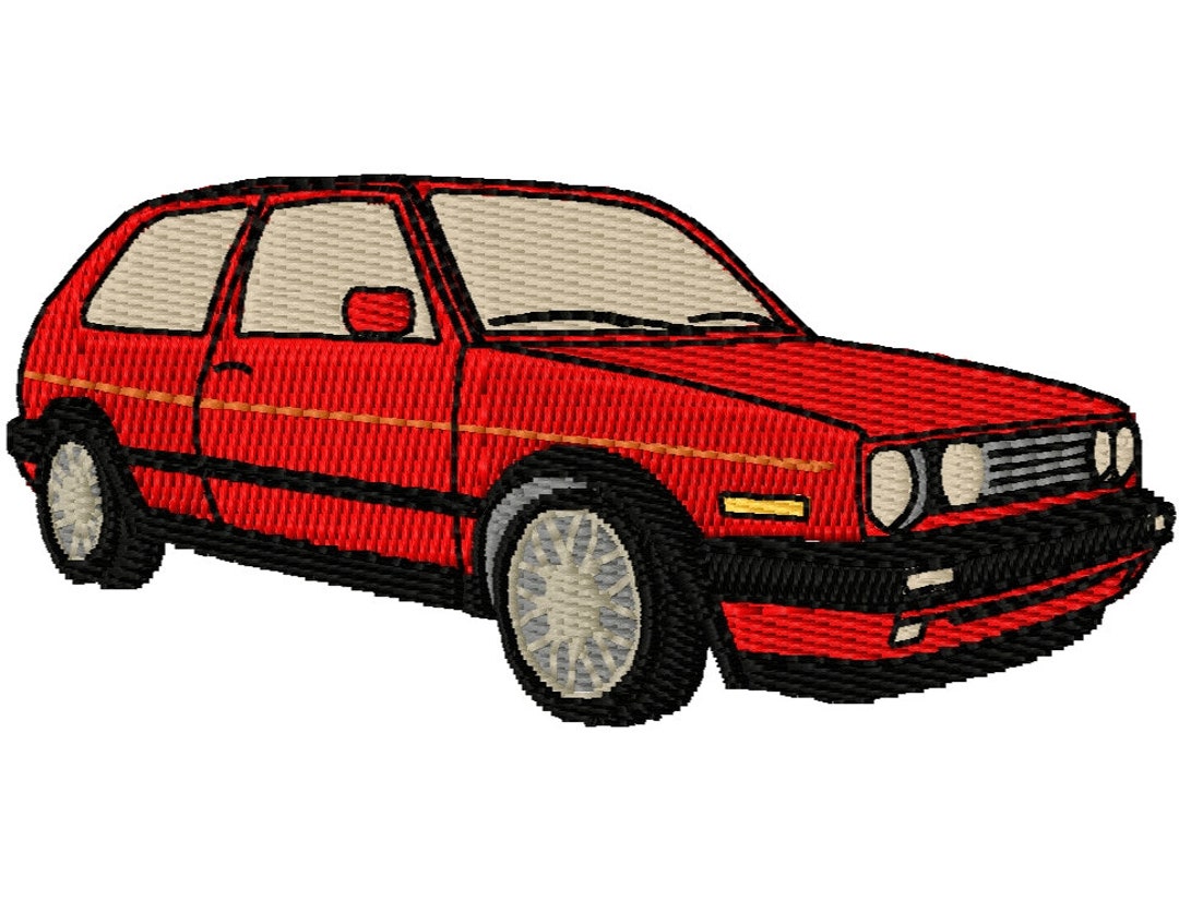 VW Golf GTI MK2 Car Embroidery Design - Instant Download - Classic Car ...