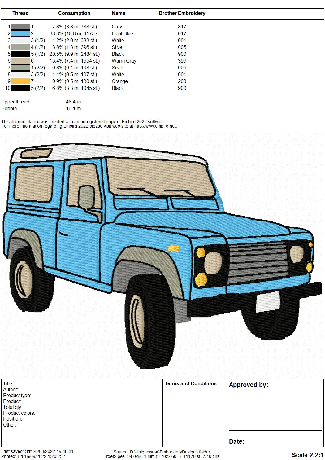 Land Rover Defender 90 Car Embroidery Design Instant - Etsy