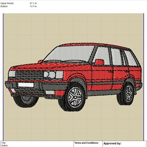 Range Rover P38 Classic 4x4 Car Embroidery Design - Instant Download - Etsy