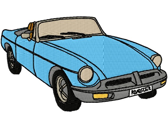MGB Roadster Rubber Bumper Car Embroidery Design Instant - Etsy