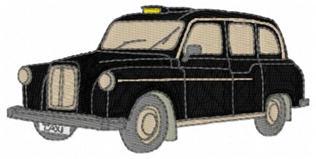 Black Taxi Cab Embroidery Design - Instant Download - Car - London - Etsy