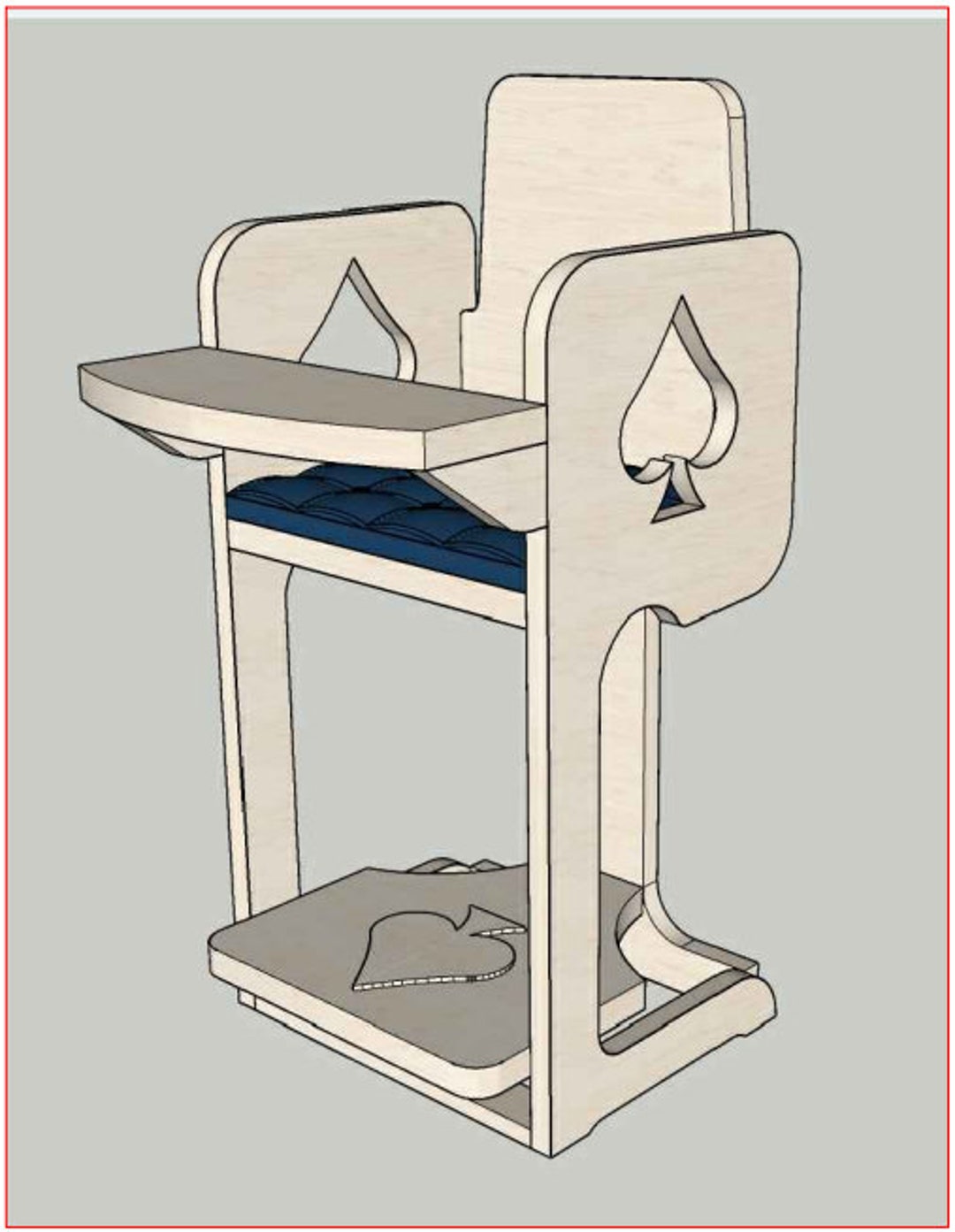 ABDL Highchair (B Model) Design for Your Carpenter in 2d Autocad - Etsy