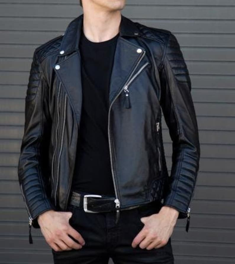 Leather Handmade Biker Jacket Custom Made Hot-rod Ghost-rider - Etsy