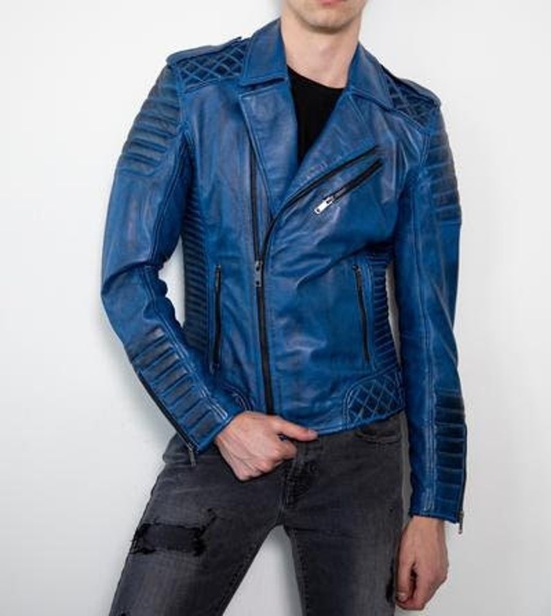 Leather Handmade Biker Jacket Custom Made Hot-rod, Ghost-rider Jacket ...