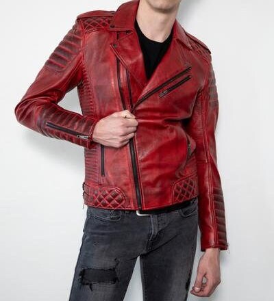 Leather Handmade Biker Jacket Custom Made Hot-rod, Ghost-rider Jacket ...