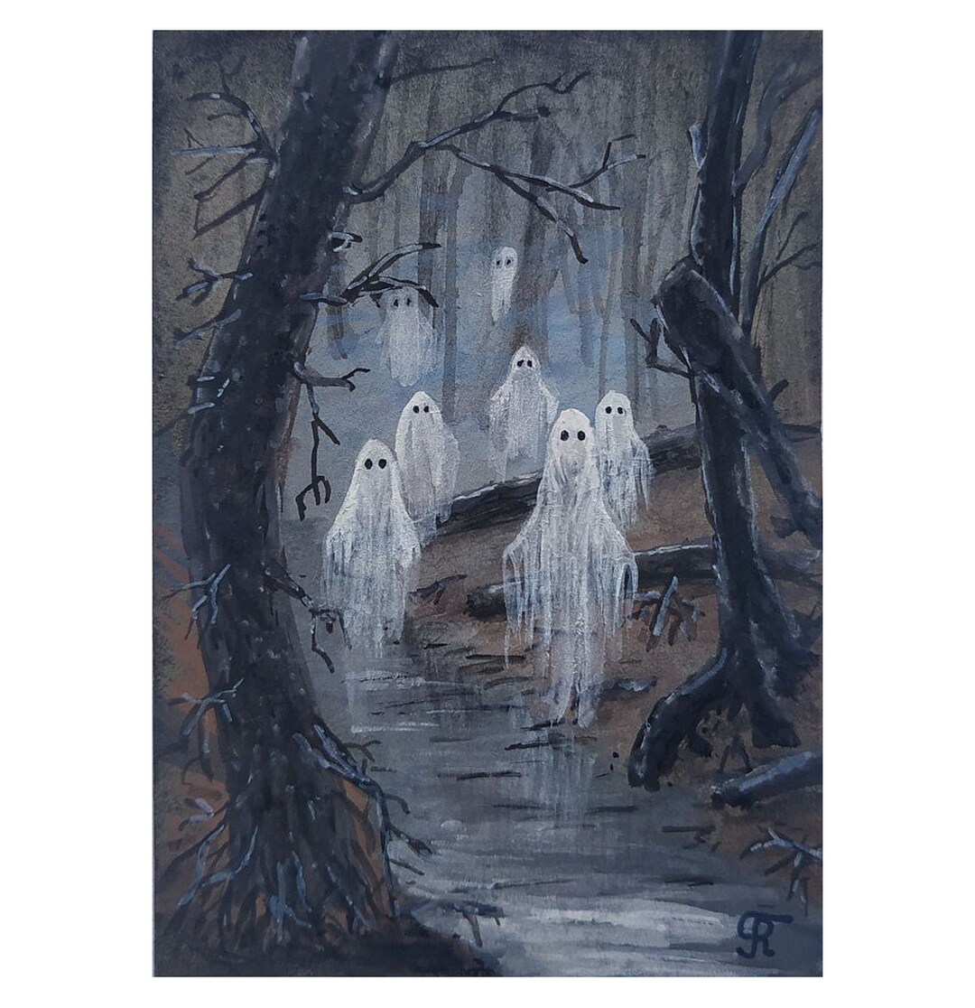 Haunted Forest Ghosts Inferno Souls of the Dead Fantasy Handmade Gothic ...