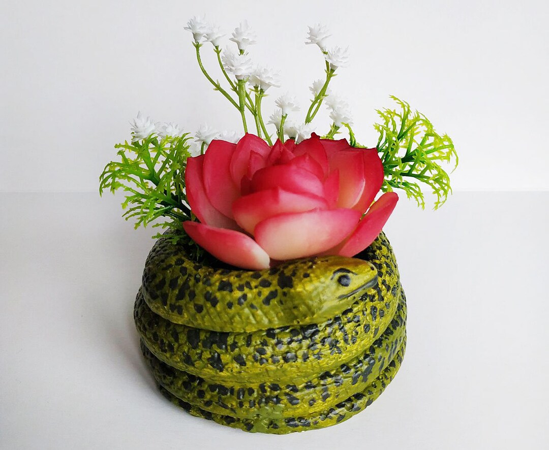 Green Snake. Pot for Succulents and Cacti in the Form of a Snake ...