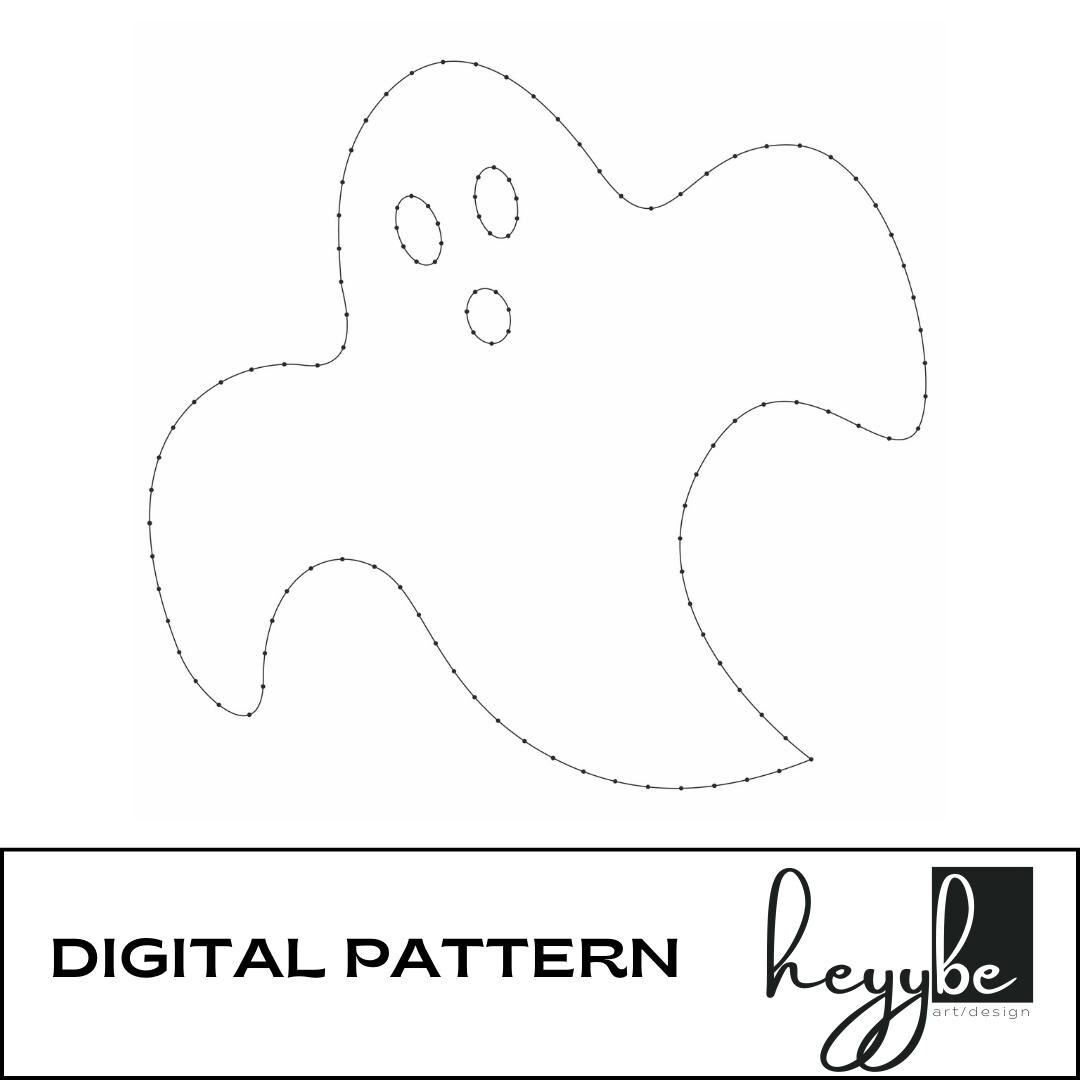 Halloween Ghost String Art Template: 3 Printable DIY Patterns (PDF ...