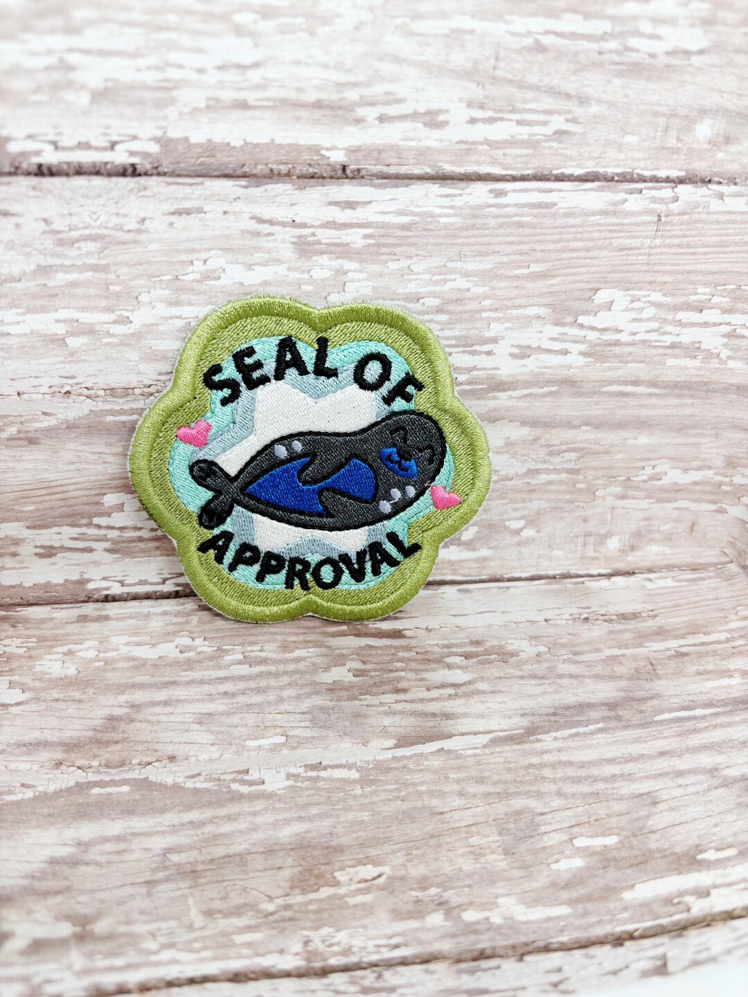 Seal of Approval|patch|positive|animal|iron On|sew On|hat Charm|jacket ...