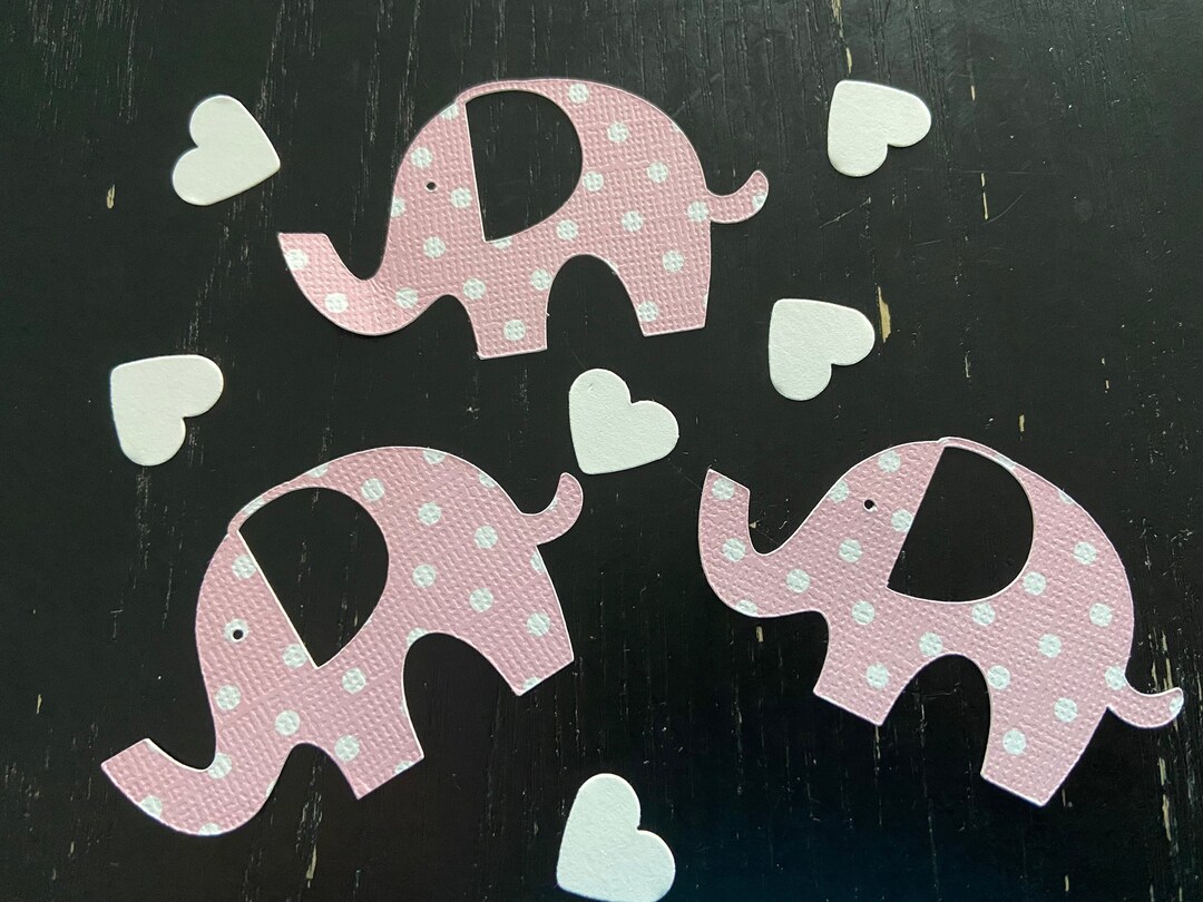 Baby Shower Confetti-patterned Elephants and Hearts - Etsy