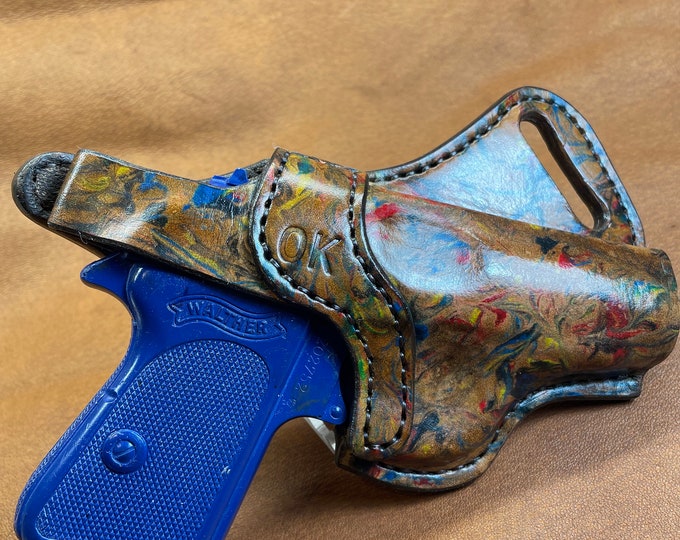 Walther PPK Cross Draw Driving OWB Leather Holster 1 1/2 Belt Thumb ...