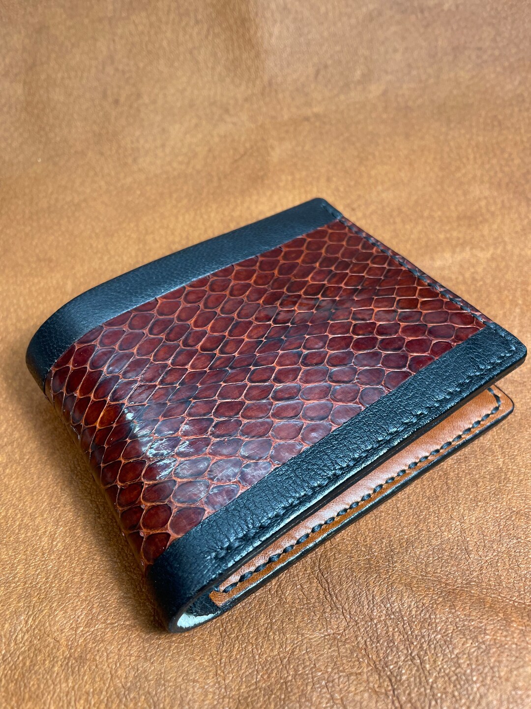 Leather Handmade Snakeskin Wallet A Unique Gift for Man. - Etsy
