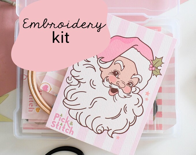Christmas Box Embroidery Starter Kit / Beginner Embroidery Kit / Pick ...