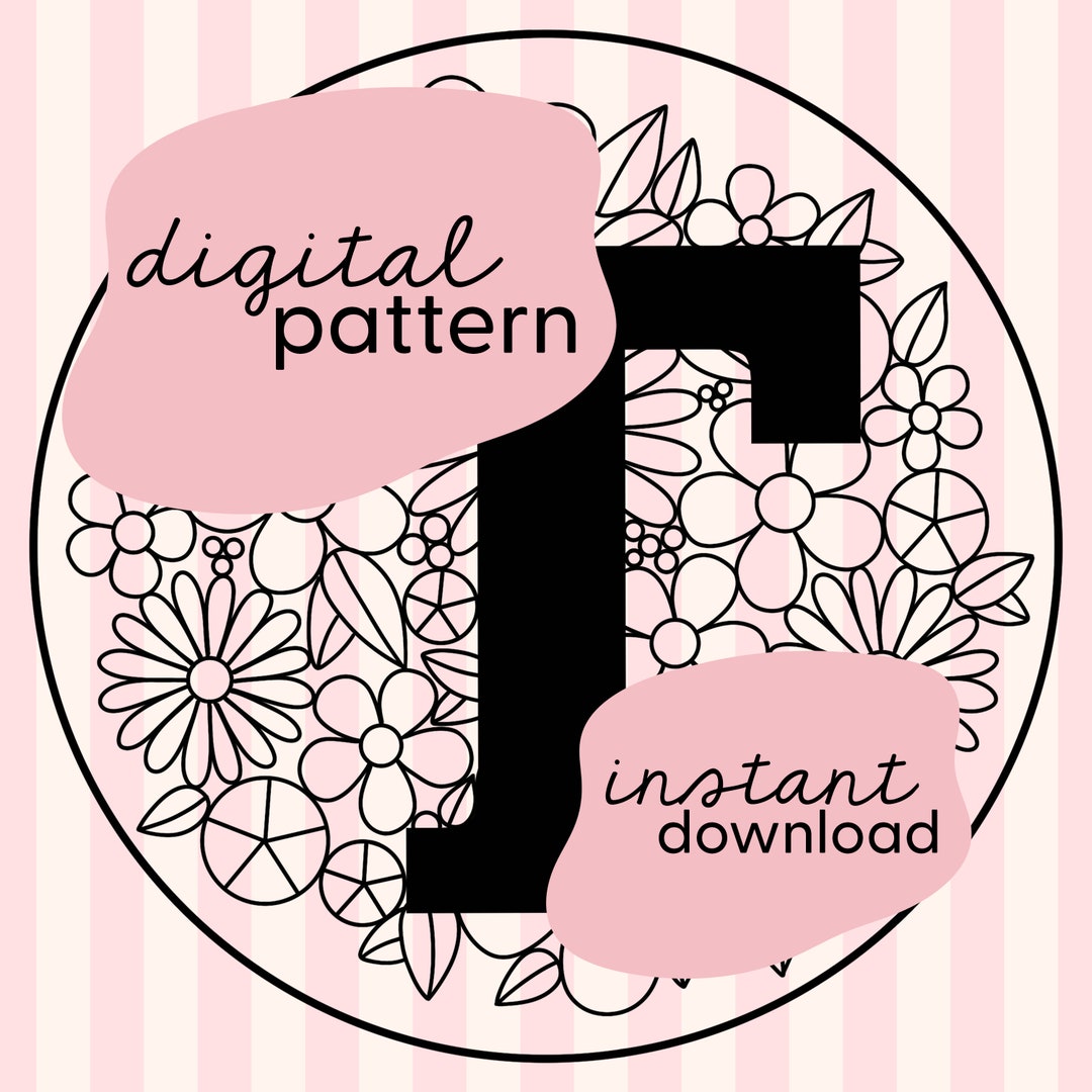 Letter 'T' Embroidery Pattern / PDF Digital Download / Floral ...