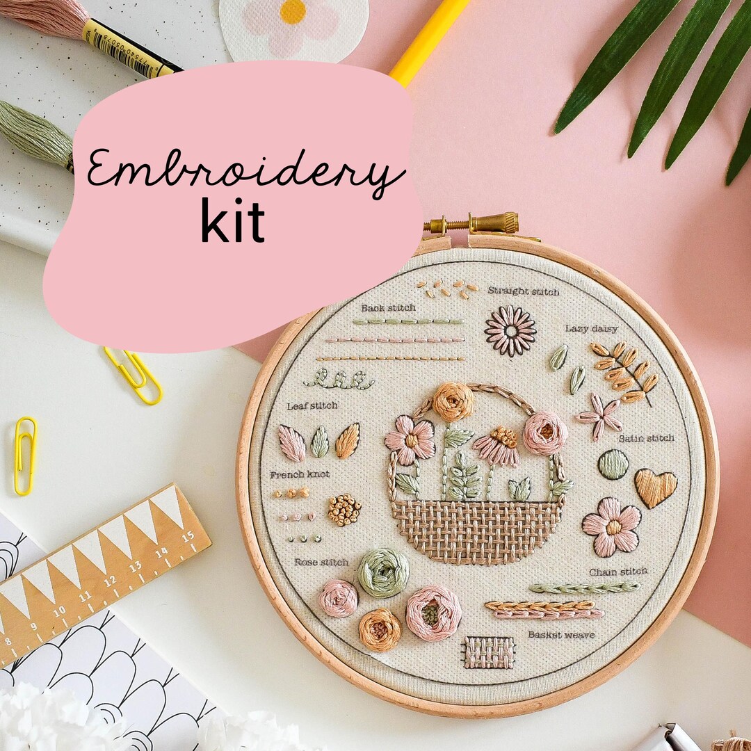 10 Day Beginner Embroidery Kit / Complete Beginner Embroidery Kit ...