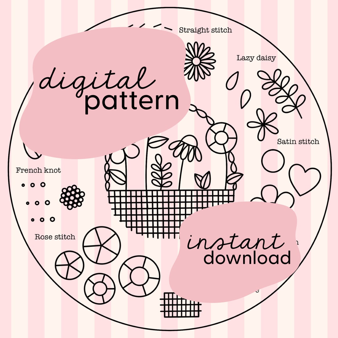10 Step Beginner Embroidery Pattern / 10 Day Stitch Sampler / Beginner ...
