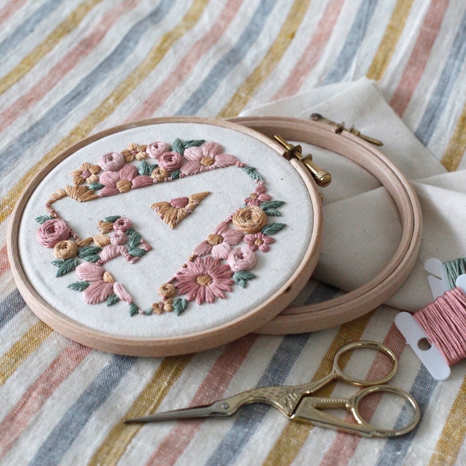 Letter 'H' Embroidery Pattern / PDF Digital Download / Floral ...