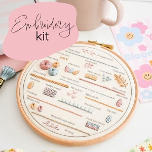 Stitch Along Embroidery Kit / Complete Beginner Embroidery Kit / Pick ...