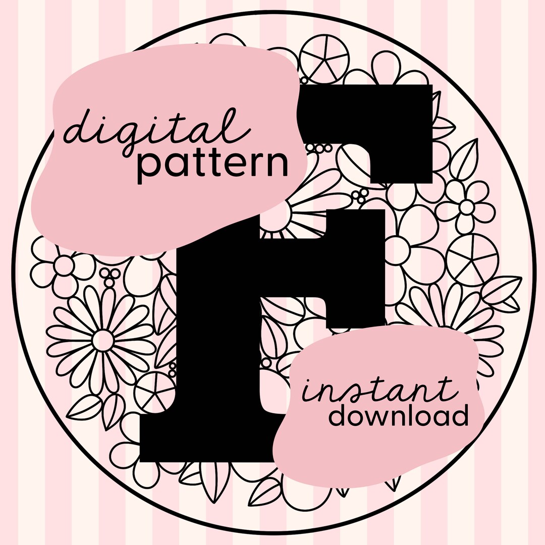 Letter 'F' Embroidery Pattern / PDF Digital Download / Floral ...